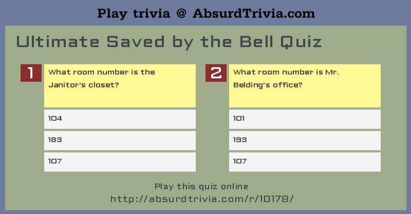 Ultimate Saved by the Bell Quiz