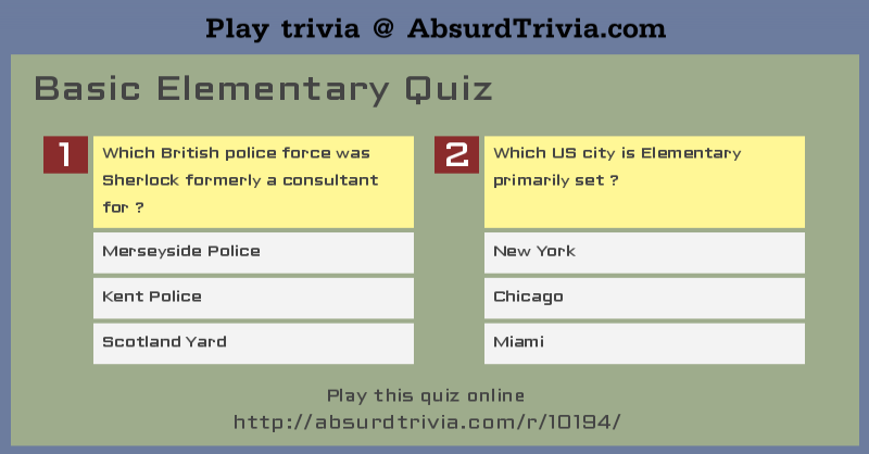 Basic Elementary Quiz