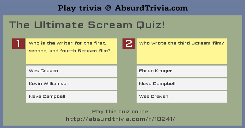The Ultimate Scream Quiz!