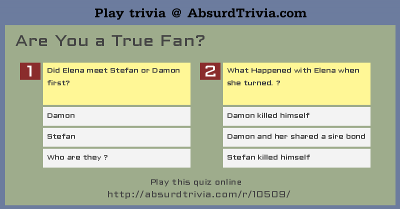Trivia Quiz : Are You a True Fan?