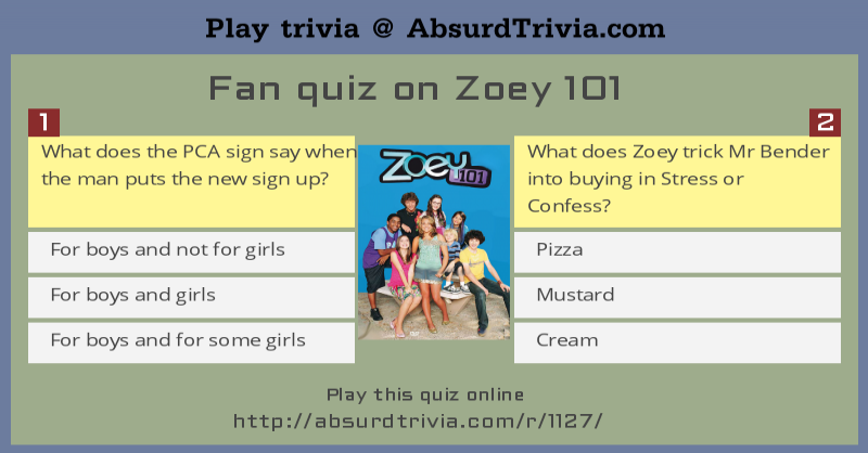 Fan quiz on Zoey 101