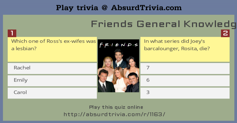Friends General Knowledge Quiz