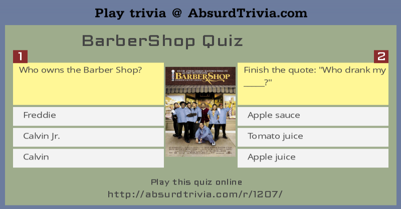 BarberShop Quiz