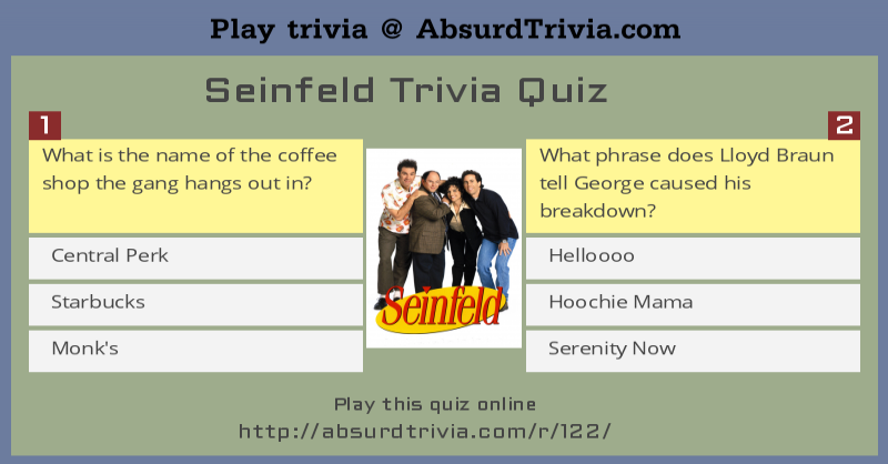 Seinfeld Trivia Quiz
