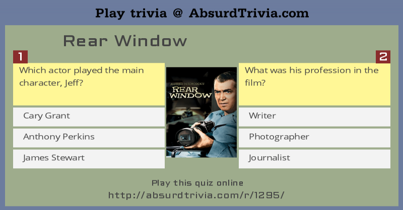 Trivia Quiz : Rear Window