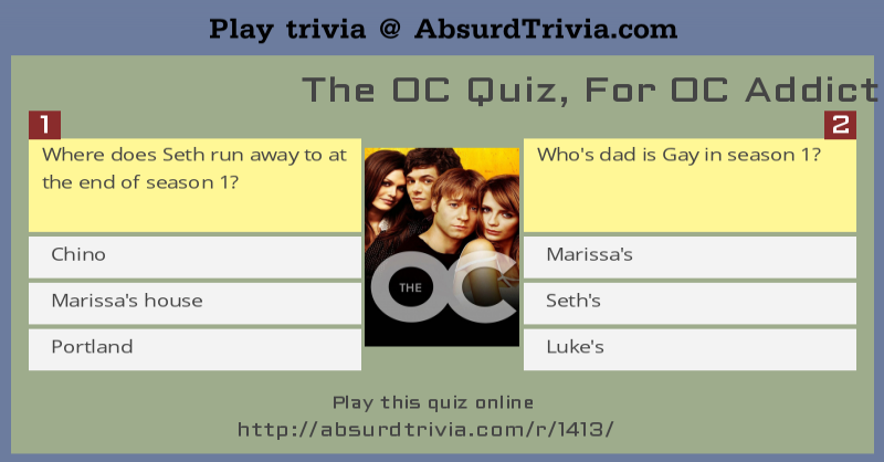 The OC Quiz, For OC Addicts