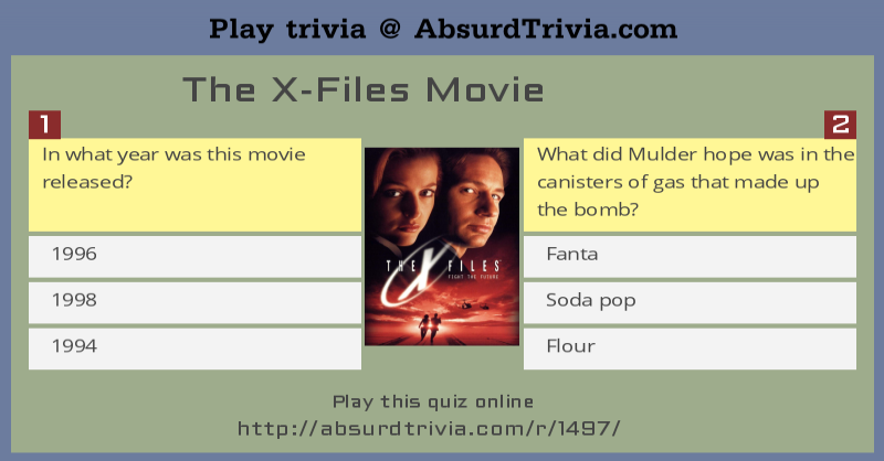 Trivia Quiz : The X-Files Movie
