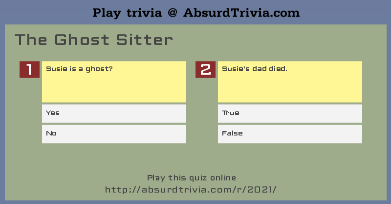 Trivia Quiz : The Ghost Sitter