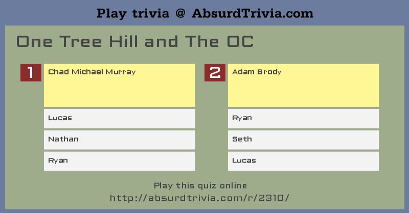 Trivia Quiz : One Tree Hill and The OC