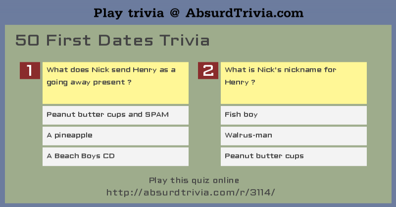 50 First Dates Trivia