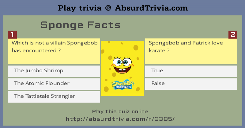 Trivia Quiz : Sponge Facts
