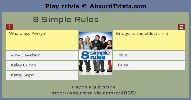 Trivia Quiz : 8 Simple Rules