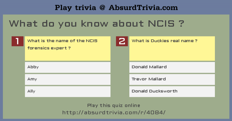 Trivia Quiz : What do you know about NCIS