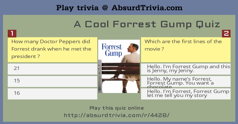 A Cool Forrest Gump Quiz