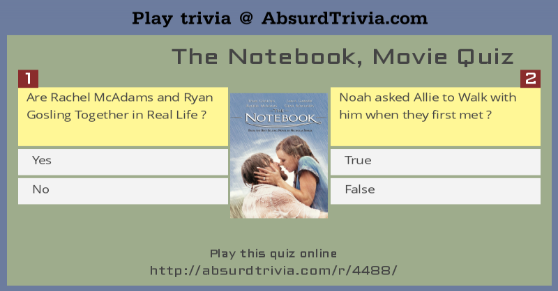 The Notebook, Movie Quiz