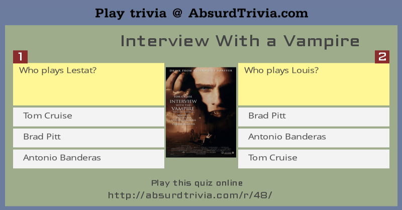 Trivia Quiz : Interview With a Vampire