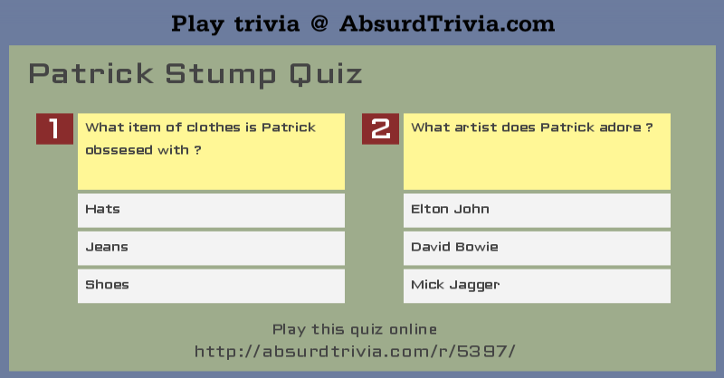 Patrick Stump Quiz