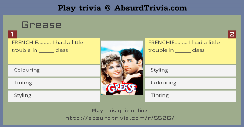 Trivia Quiz : Grease