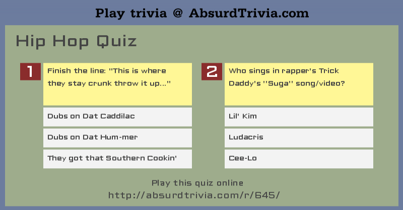 Hip Hop Quiz