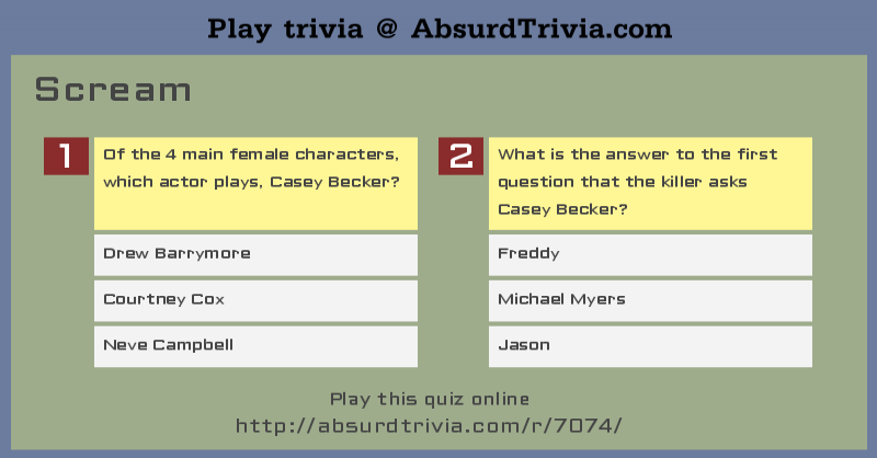 Trivia Quiz : Scream