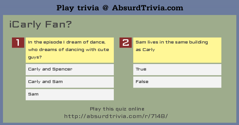 Trivia Quiz : iCarly Fan?