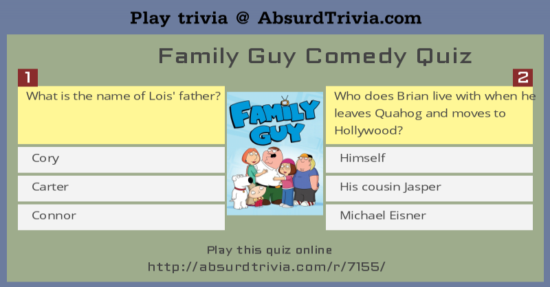 Family Guy Comedy Quiz