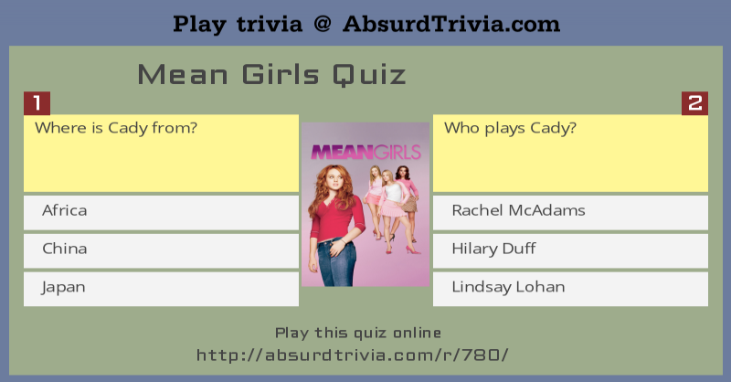 Mean Girls Quiz