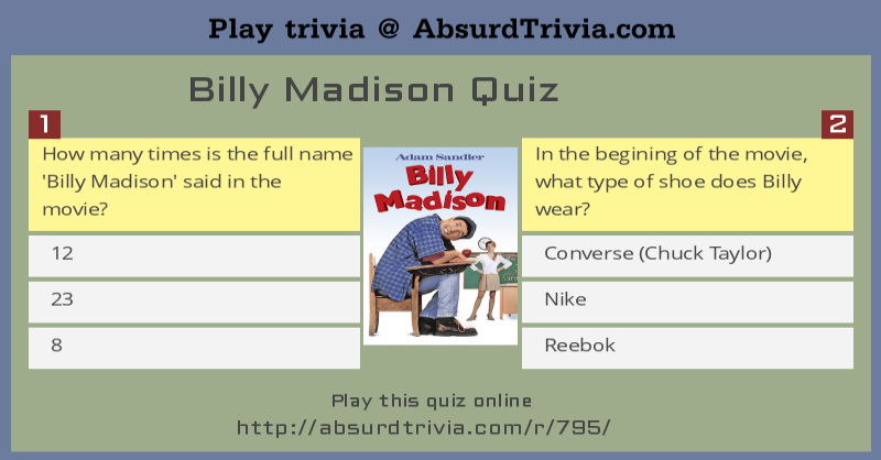 Billy Madison Quiz