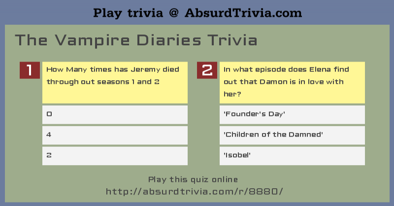 The Vampire Diaries Trivia